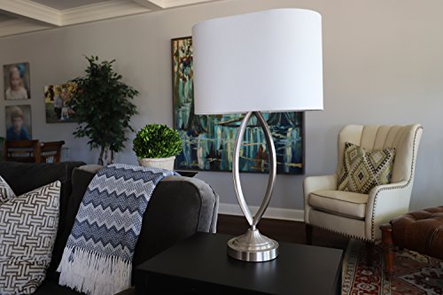 Decor Therapy TL14121 Table Lamp, Brushed Steel