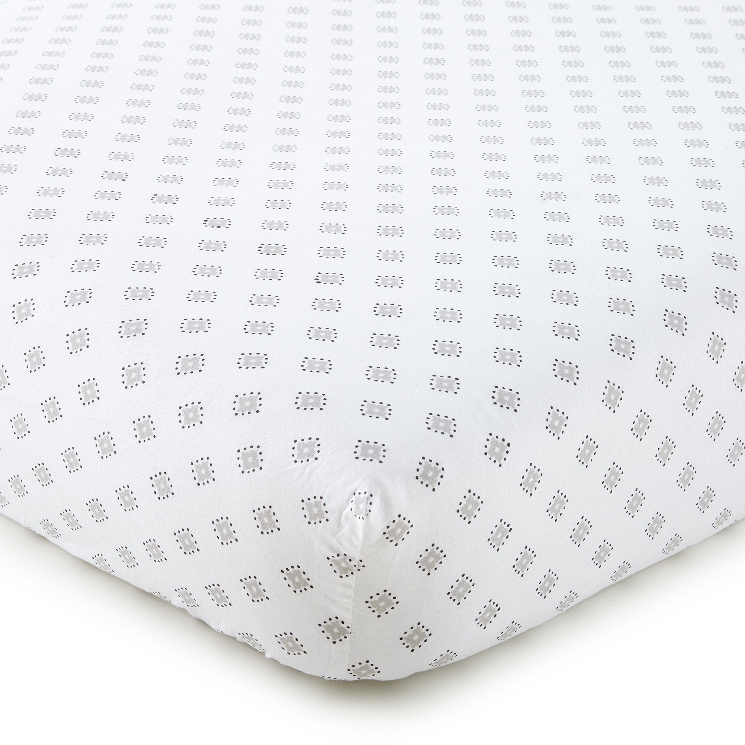 Levtex Baby - Willow Crib Bed Set - Baby Nursery Set - Grey - Soft Rosette Pintuck - 5 Piece Set includes Quilt, Fitted Sheet, Diaper Stacker, Wall Decal & Crib Skirt/Dust Ruffle