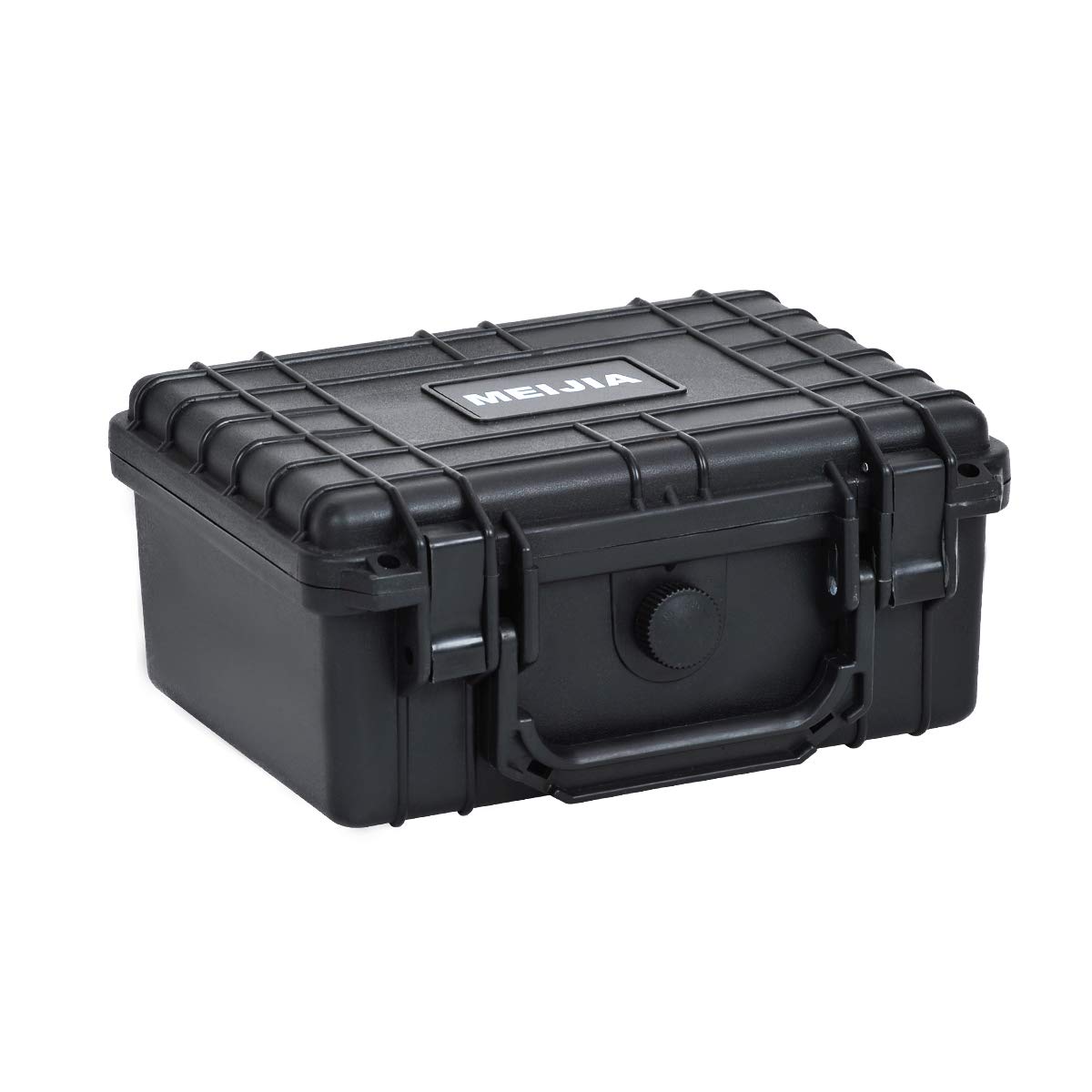 MEIJIA Portable Waterproof Protective Hard Case,Compact Camera Case with Customizable Fit Foam,Fit for Drones,Camera,Lens, 9.17inchx7.56inchx4.33inch, Black