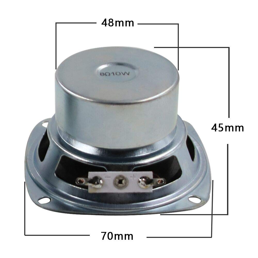 HZPOWEN 10W Mini 3" HiFi Full Range Speaker 8 Ohm Anti-Magnetic Audio 2.0/2.1 Home Stereo Woofer Loudspeaker 90dB High Sensitivity for DIY Boom Box Satellites Speaker