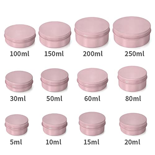 Othmro 24Pcs 1oz Metal Round Tins Aluminum Tin Cans Jar Refillable Containers 30ml Tin Cans Tin Bottle Container with Screw Lid for Salve Spices Lip Balm Tea Candies Red 50×20mm
