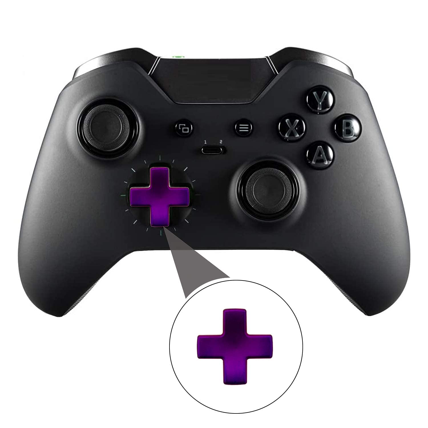 4 pcs Trigger Paddles and 2 Interchangeable D-Pads Metal Stainless Steel Replacement Parts for Elite Series 2 and Xbox one Elite Controllers(Purple)