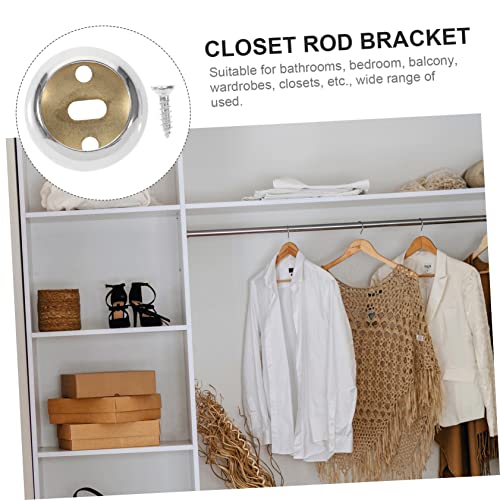 Alipis 40 Pcs Heavy Duty Brackets Heavy Duty Shower Curtain Rod Shower Curtain Holder Socket Holder Closet Rods Shower Curtain Rod Holder Shower Rod Holders for Wall Rod Bracket Silver