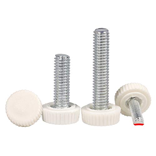 L-A M5x8mm Thumb Screw Knobs Grip Thumb Screw Threaded Knurled Knobs Grip (10 Pcs White)