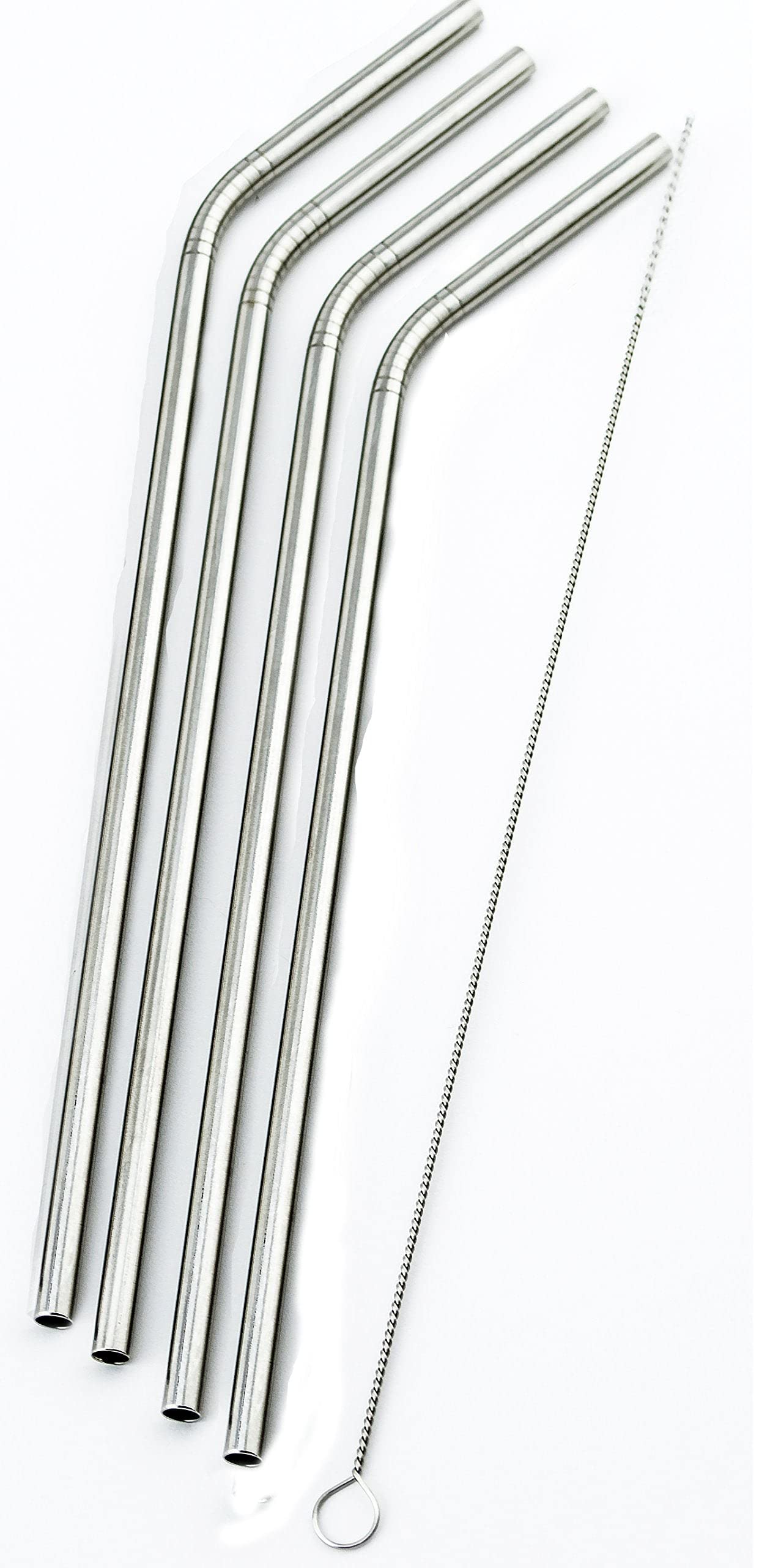 4 Bend Stainless Steel Straws Extra LONG fits 30 oz & 20 oz Yeti Tumbler Rambler Cups - CocoStraw Brand Drinking Straw (4 Bend Straws)
