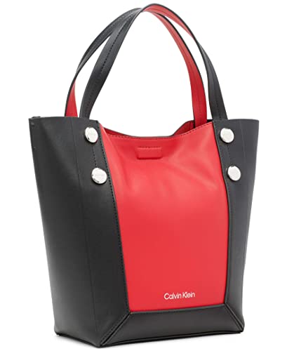 Calvin Klein Quinn North/South Mini Tote Crossbody, Poppy/Black