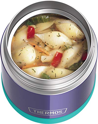 Thermos Stainless Steel Vacuum 10 Ounce handle, Purple Insulated Food Jar, 10oz (TS3050PU6)