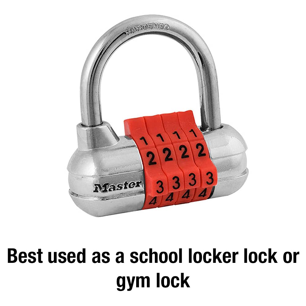 Master Lock Set Your Own Combination Padlock, Gym Locker Locks with Code for Securing Indoor Valuables, Color May Vary, β1523D