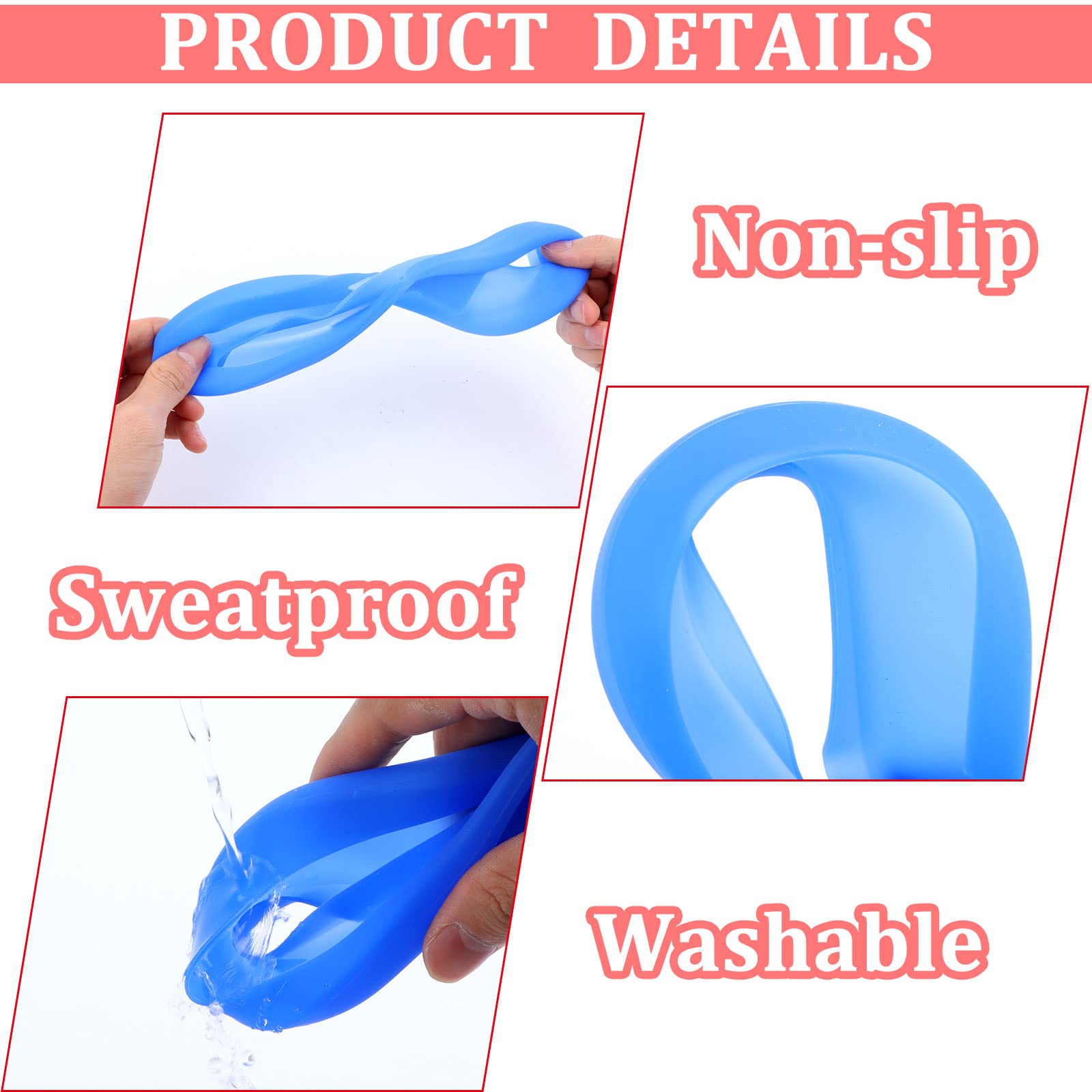 4 PCS Washable Silicone Cover Mask for Oculus Quest Sweatproof Face Silicone Cover Eye Mask Lightproof Anti-Leakage Pad Cover Accessories Set(Blue,White,Red,Black)