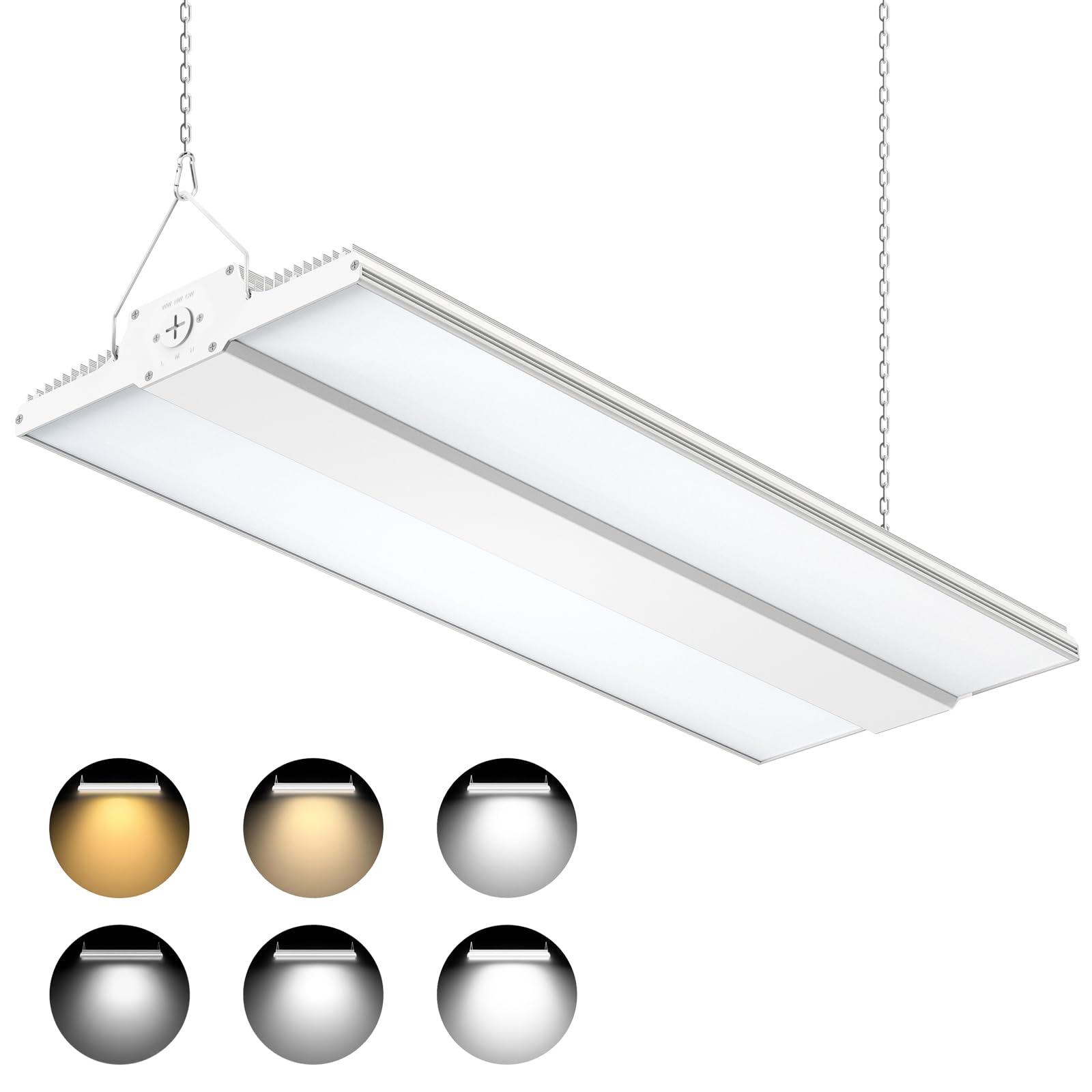 ADUB 2.2FT High Bay LED Light 400W 320W 240W Wattage Adjustable, 60000LM, UL&DLC Listed Linear LED High Bay Light 3000K 4000K 5000K, LED Shop Light Fixture, Commercial Warehouse Lighting, AC100-277V