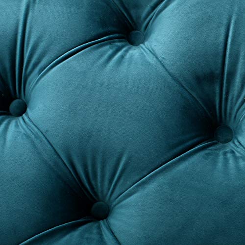 Christopher Knight Home Piper Velvet Ottoman, Dark Teal, Rectangle