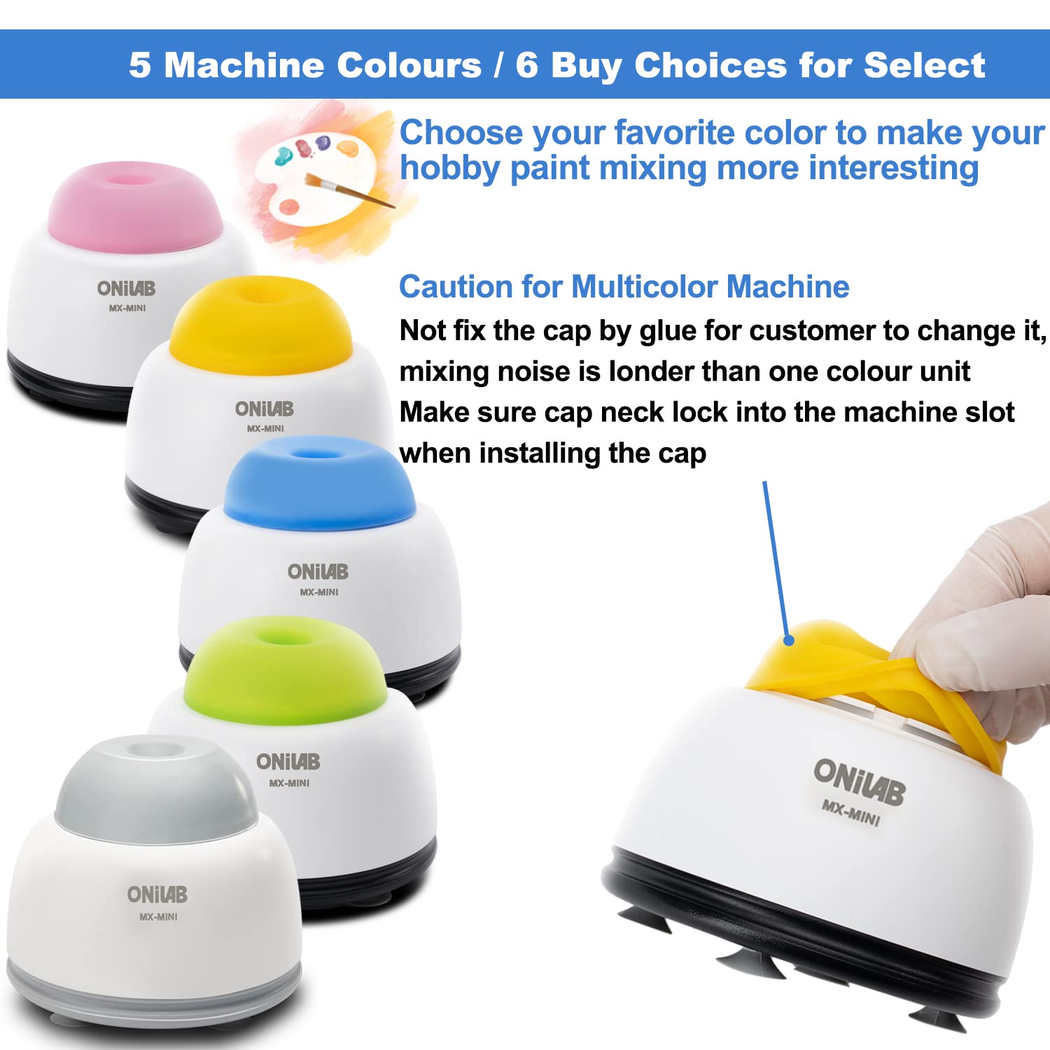 ONiLAB Mini Vortex Mixer with Touch Function, Lab Mixing, Nail Polish,Tattoo Ink,Eyelash Adhesives and Acrylic Paints Mixing, Lab Vortexer for Centrifuge Tubes and Test Tubes,Blue