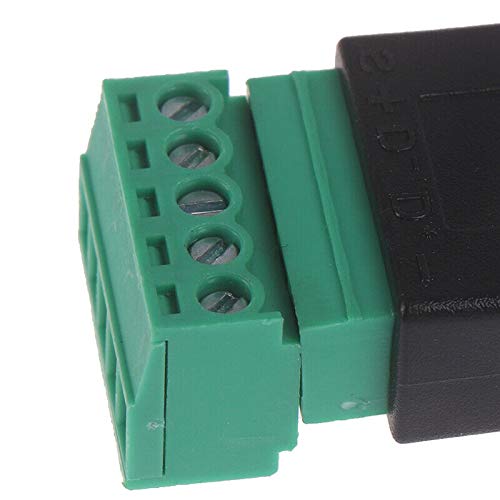 VizGiz 2 Pack USB 2.0 Plug Replacement 5Pin Solderless Screw On Type USB Terminal Block Connector Male and Female Socket Jack Adapter for LED Strip Lights USB Charging Projects Camera Electronics Test