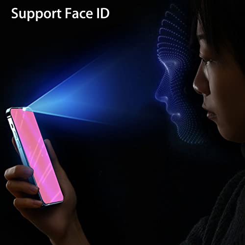 BWEDXEZ 2 Pack Anti-Blue Privacy Tempered Glass Suit for iPhone 11/iPhone XR Mirror Anti-Spy Screen Protector Anti-Peeping Film Electroplated Gradient Colorful