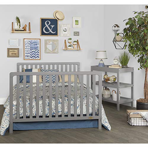 Dream On Me Ridgefield 5-in-1 Convertible Crib in Storm Grey, Greenguard Gold Certified