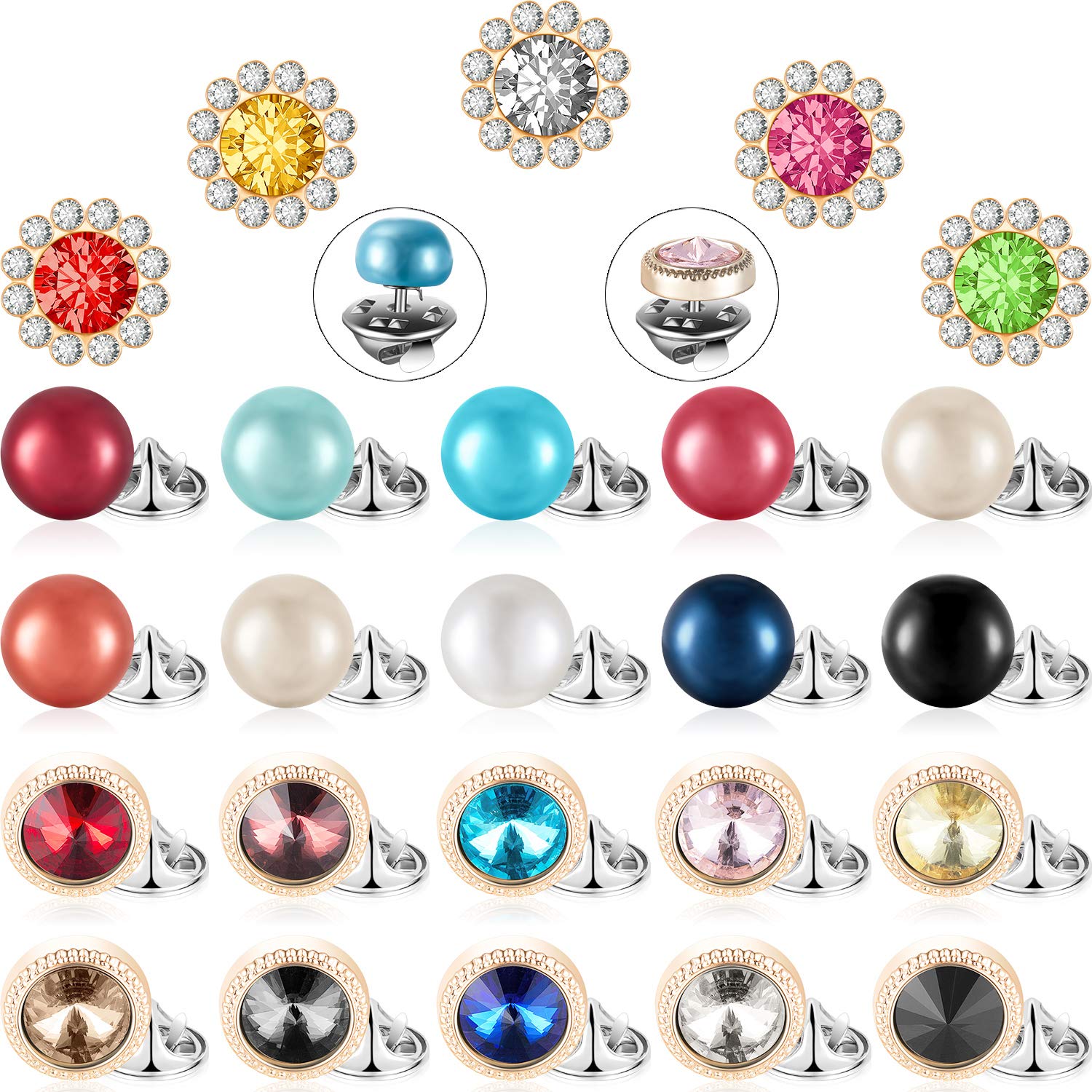 30 Pieces Cover up Button Pins Brooch Pins for Women Safety Cover up Shirt Button Pin Brooch Buttons or Clothing Dress Supplies