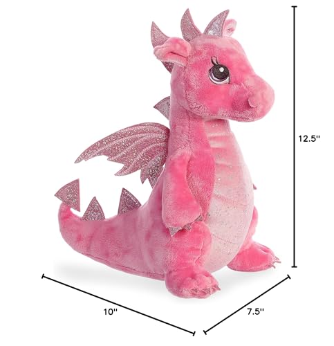 Aurora® Enchanting Sparkle Tales™ Dahlia Dragon™ Stuffed Animal - Magical Adventures - Endless Play - Pink 12 Inches