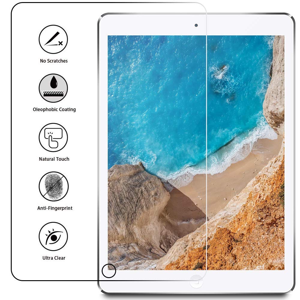 for iPad Air 2 Screen Protector【2 Pack】iPad 6th/5th Generation Screen Protector(2018/2017 Model) iPad 9.7 inch Screen Protector Tempered Glass, iPad Air 1/ iPad Pro 9.7 Inch. Ultra HD，Alignment Frame