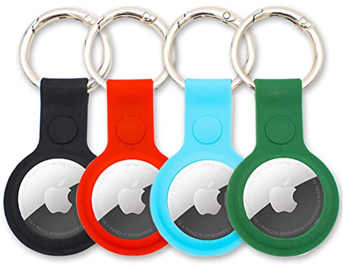 Apple AirTag Holder Keychain Apple AIR TAG NOT Included Air tag Case Waterproof Key Ring - Airtag Holder 4 Pack - Airtag Case - GPS Finder.