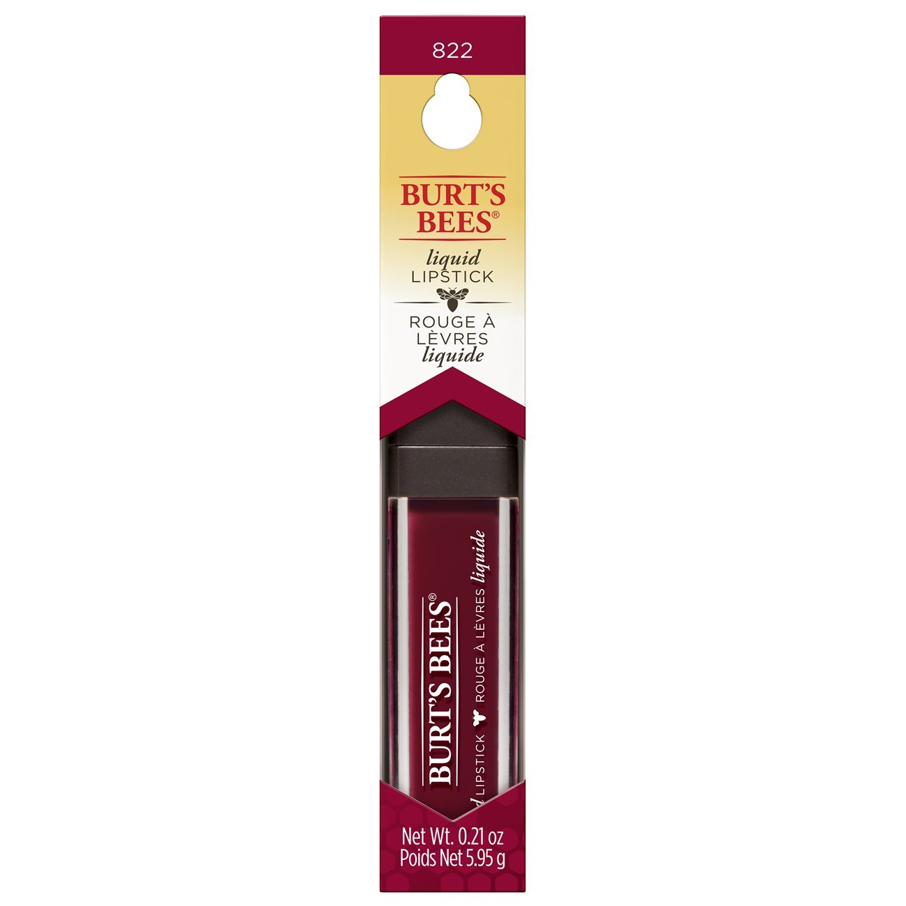 Burt's Bees 100% Natural Glossy Liquid Lipstick, Garnet Glacier, 1 Tube