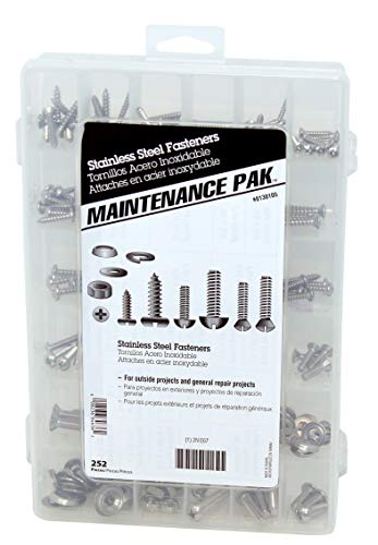 252 pc Hillman #8130105 Maintenance Pak - Stainless Steel Fasteners Pack - Screws, Washers, Bolts