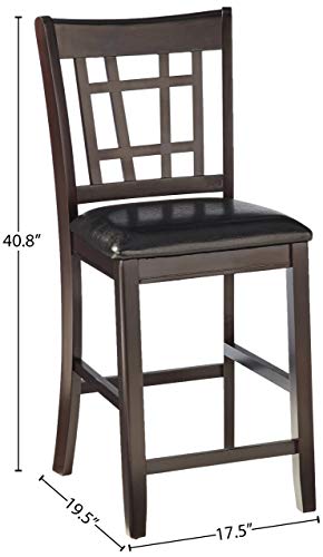 Coaster Furniture Lavon 5-Piece Storage Counter Table Dining Set Espresso and Black 102888-S5