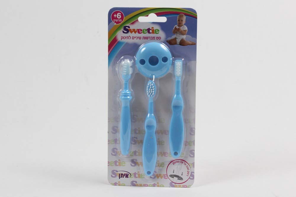 Sweetie Toothbrush Set (3 Pack)1-360° Silicone Baby Toothbrush Infant Training 2-Tooth Brush Age 0-2 Baby 3-Toothbrush, First Brush (Color May Vary)