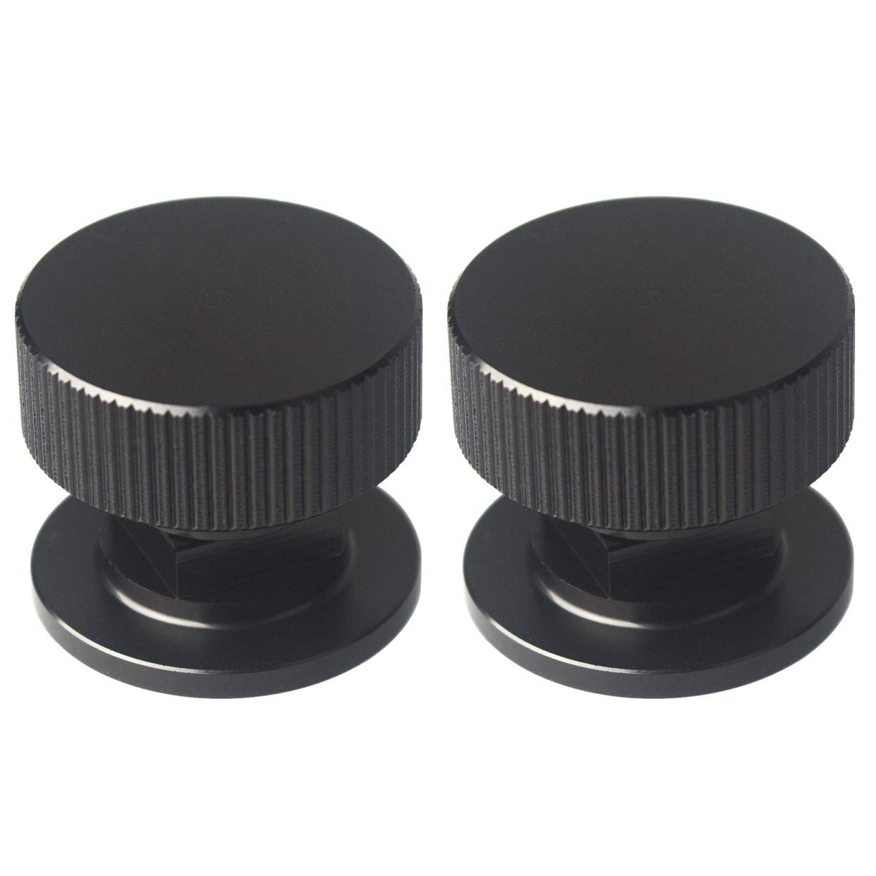 3mirrors Welding Hood (Pipeliner) Helmet Fasteners Headgear Replacement Parts Accessories Screws Flip Hood Aluminum - 1 Pair (Black Anodized Knurled)