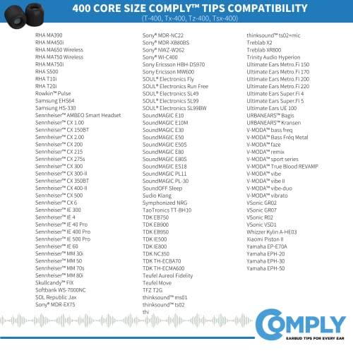 Comply Foam 400 Series Replacement Ear Tips for Bose Quiet Comfort 20, Sennheiser IE 300, Campfire Audio, 7Hertz, NuraLoop & More | Ultimate Comfort | Unshakeable Fit|NO TechDefender | Medium, 3 Pairs