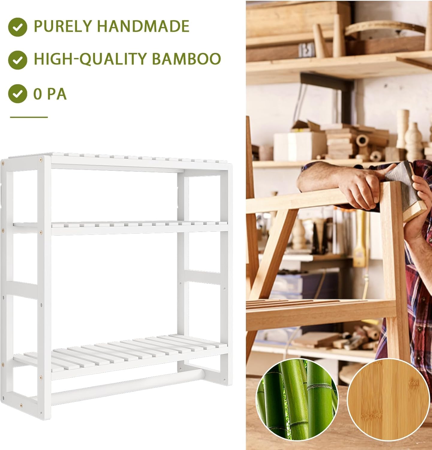 Galood Bathroom Organizers and Storage Towel Racks for Bathroom,3-Tier Wall Shelf Over Toilet Storage Multifunctional Adjustable Towel Holder Floating Shelves (White)
