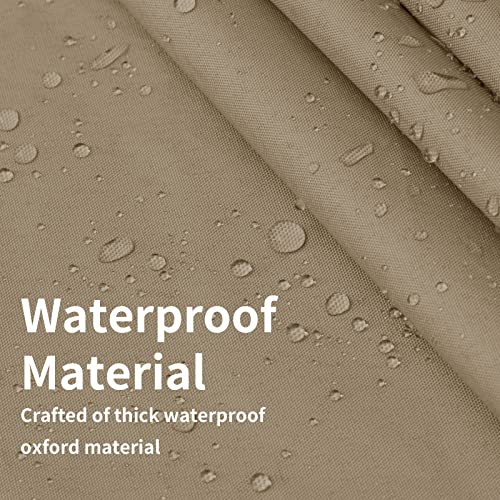 Easy-Going Waterproof Patio Cushion Covers 24x22x4 inch 2 Pack Replacement Non-Slip Outdoor Seat Cushion Slipcover with Zipper. ONLY Covers. Camel