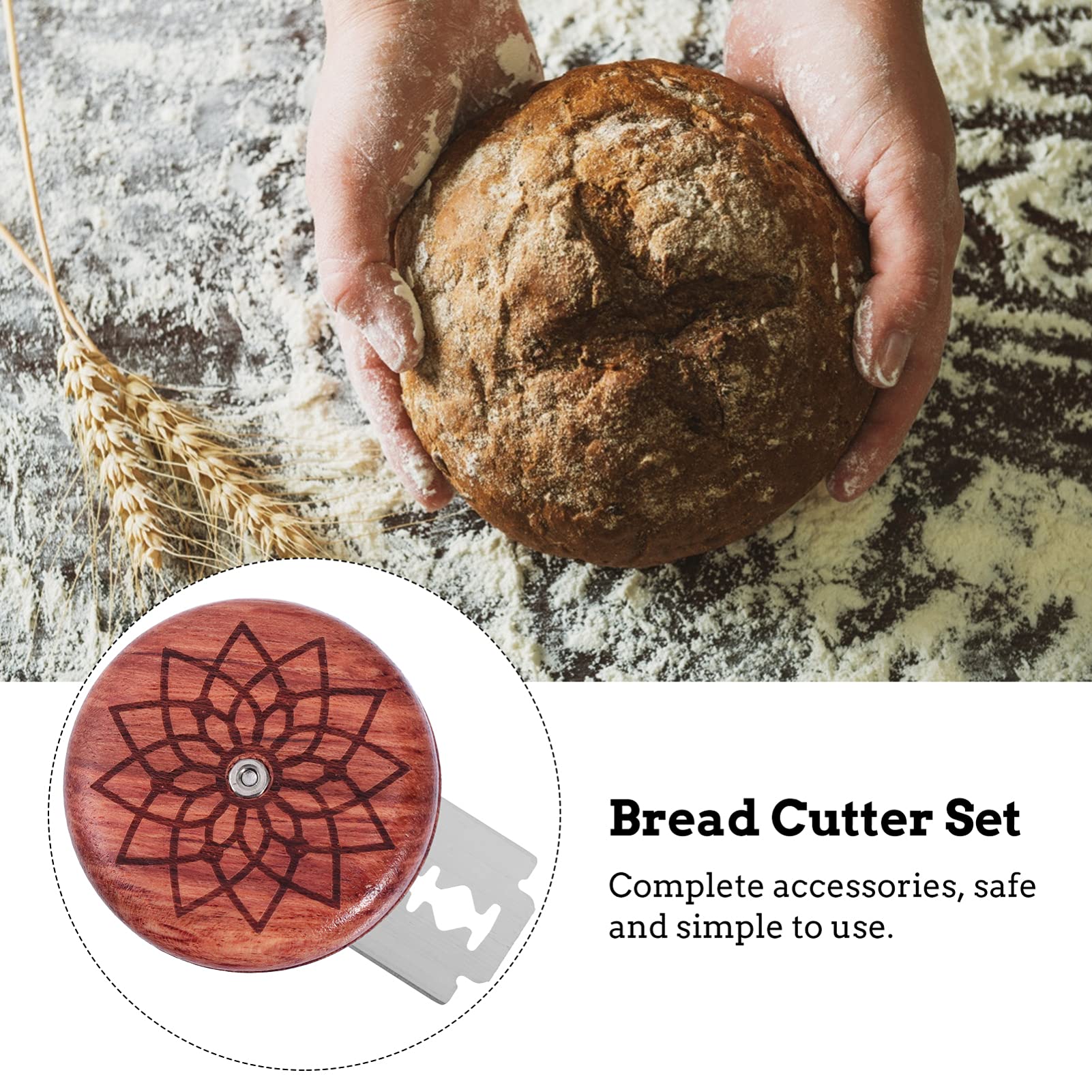 DOITOOL Bread Lame Cutter,Wooden Bread Bakers Lame Slashing Tool with 5 Razor Blades,Homemade Dough Scoring Tool for Sourdough Bread Baking (Style 3)