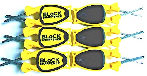 Black with Yellow grip Block knife sharpener