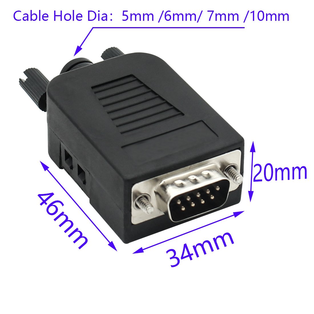 YIOVVOM DB9 Breakout Connector to Wiring Terminal RS232 D-SUB Male Serial Adapters Port Breakout Board Solder-Free Module with case(Female Serial Adapter)