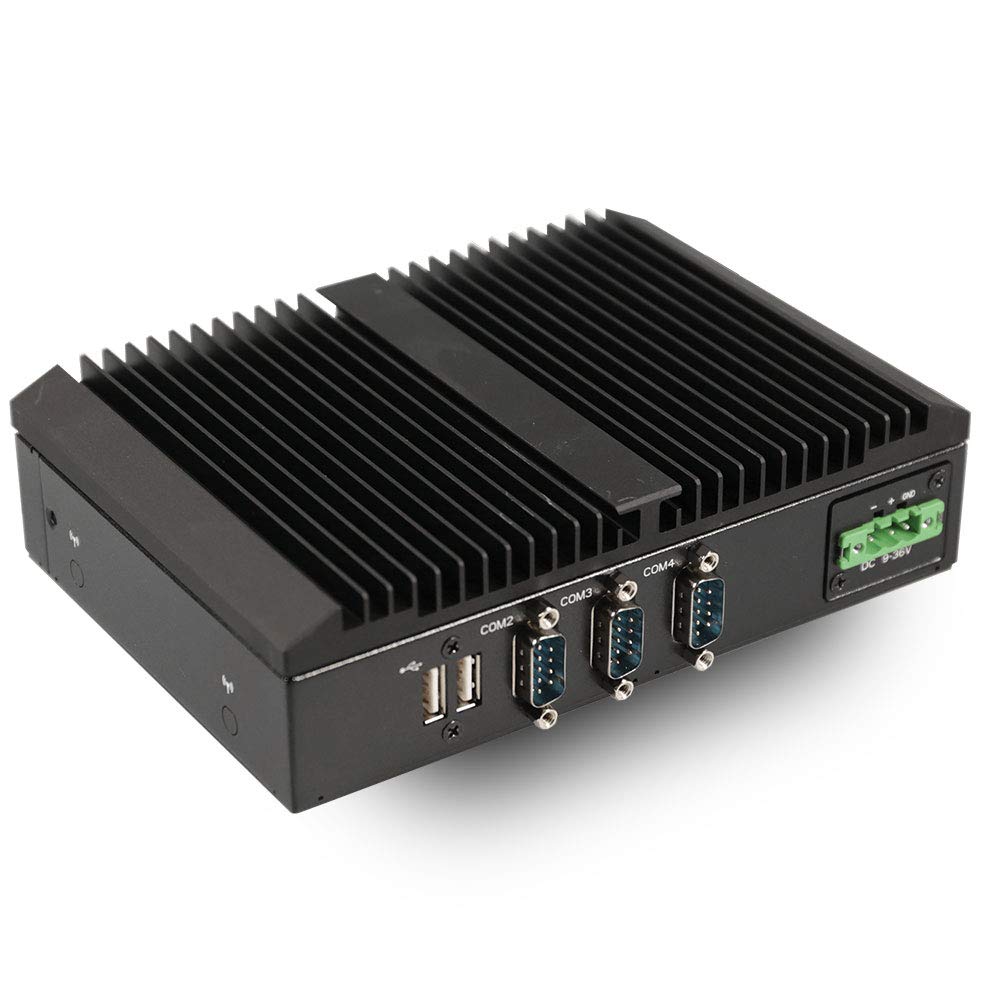 GigaIPC QBiX-Pro-KBLB7100H-A1 Fanless Industrial Intel Core i3 Mini PC, Wide DC Input, Wide Operating Temp (8GB DDR4 SODIMM + 500GB SATA M.2, Ubuntu LTS)