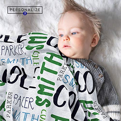 Personalized Baby Blanket with Name –Extra Soft, Premium Quality Baby Blanket for Girls & Boys with Customized Full Name Dyed Into Fabric–Fade Proof, Machine-Washable (Bubblegum Bubble)