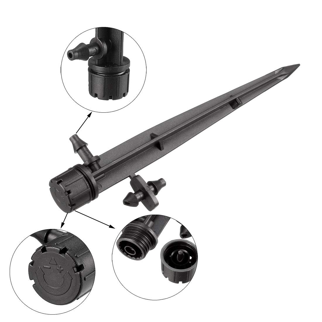 uxcell Adjustable Spray Dripper, 180 Degree Micro Emitter Irrigation Watering System, 15 Pcs
