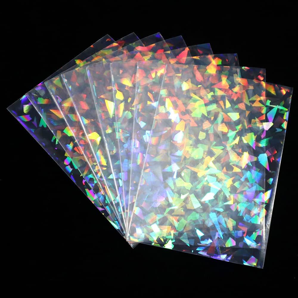 Black Lotus 100pcs Broken Glass Gemstone Laser Flashing Card Film Holographic Idol Photo Sleeves Ultra Super Protector (61x88mm)