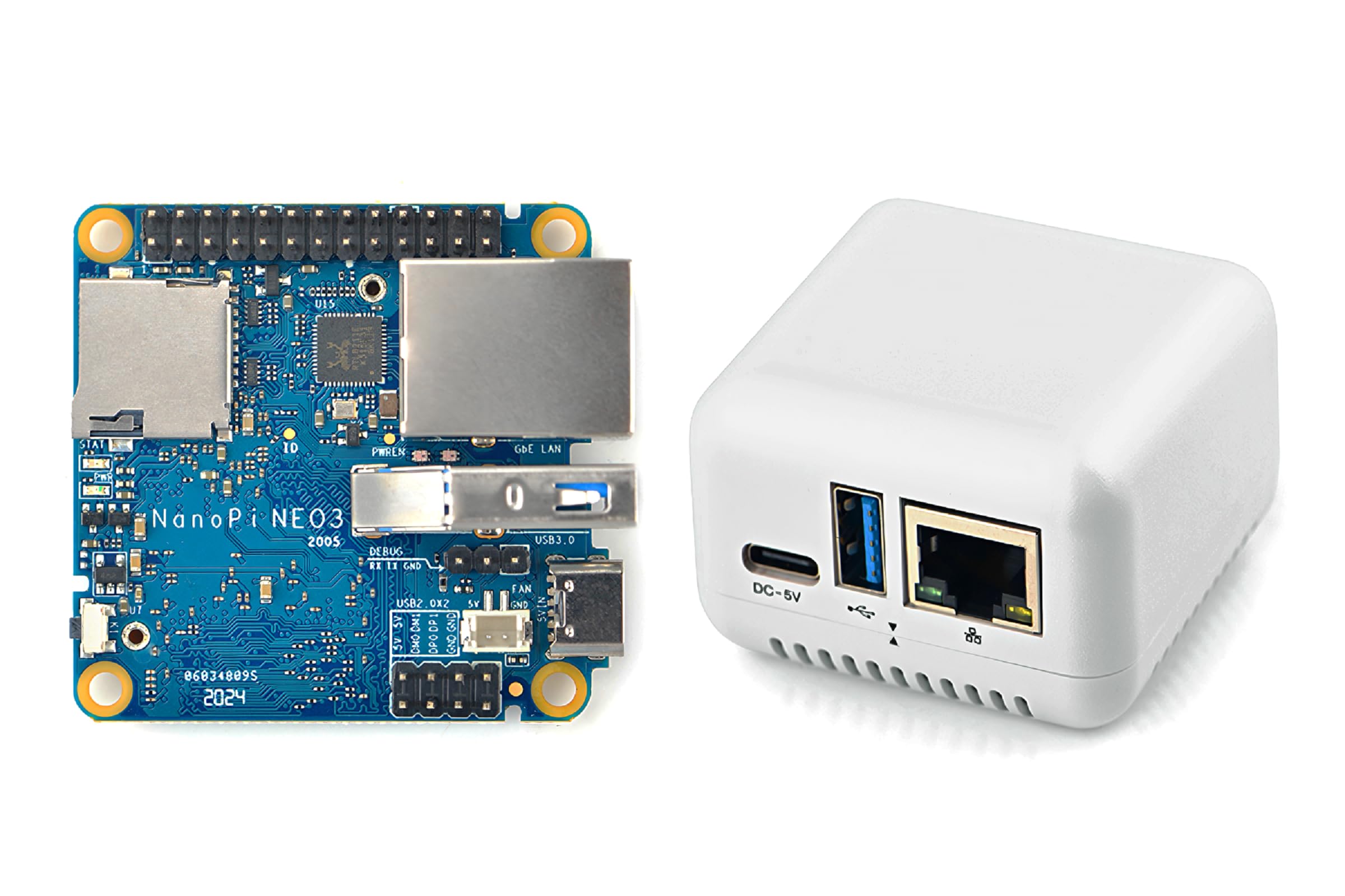 youyeetoo FriendlyElec NanoPi NEO3 Mini Router Single Board Computer Rockchip RK3328 Super Tiny ARM Board for IOT (2GB RAM,with Case and Heat Sink)