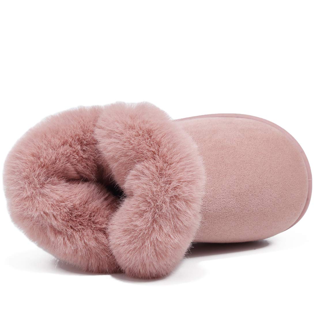 KEESKY Baby Girl Winter Boots Pink Winter Warm Shoes Fur Lined Toddler Size 5 M