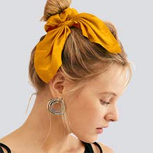Scrunchies Hair Ties Silk Satin Scrunchy - Cute Bow Bunny Ear Hair Elastic Ponytail Holder Bobbles Soft Elegant Elastic Hair Bands with Tail Ribbon