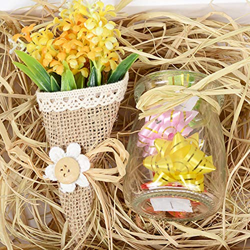 300 g Natural Raffia Paper Ribbon for Florist Bouquets Decoration Crafts ,Christmas Raffia Gift Wrap Ribbon,Halloween Total 6 x 50g