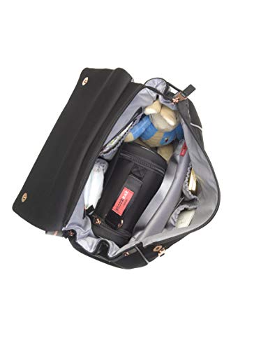 Storksak St. James Convertible Backpack Diaper Bag - Black Scuba