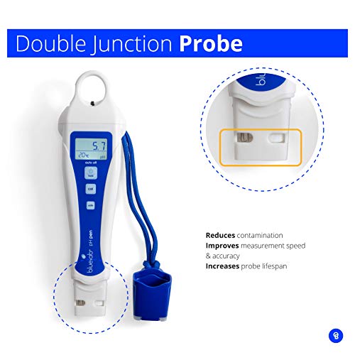 bluelab pH Pen-Digital pH Tester - Reliable & Accurate for High Yield Crops - Hand-Held Meter - Measures pH & Temperature in Solutions and Soil Solutions - Optimize Plant Health & Performance,White