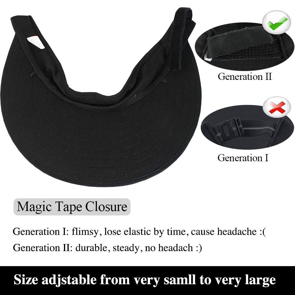 2PCS Wide Brim Sun Visor Hat Women Large UV Protective Golf Beach Cap, Design in Korea