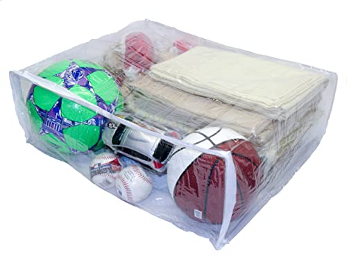 Clear Vinyl Zippered Storage Bags 22 x 18 x 7.5 Inch set of 5