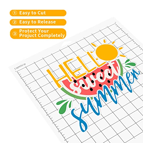 AHIJOY Light Grip Cutting Mat for Cricut 12"x12" 3 Pack Cricut Accessories Cutting Mat for Cricut Maker/Air 2/Air/One Adhesive Sticky Cutting Mats Accessories for Cricut,Transparent