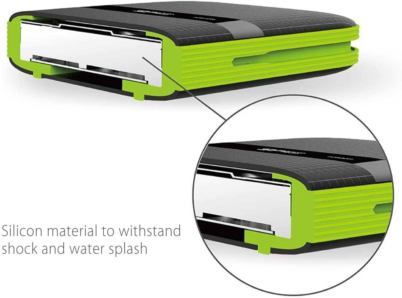 Silicon Power 1TB Black External Hard Drive PS5 Xbox Compatible, Shockproof USB 3.2 Gen 1