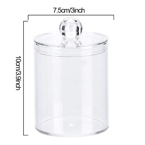 Transparent Round Cotton Bud Case Acrylic Cotton Swab Holder Storage Container Organizer for Cotton Swabs or Cotton Buds