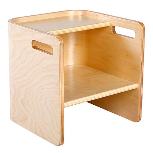 ECR4Kids Bentwood Cube Activity, Weaning Table and Seat Set, Adaptable 3-in-1 Toddler Multipurpose Kids Wood Furniture-Natural Chair